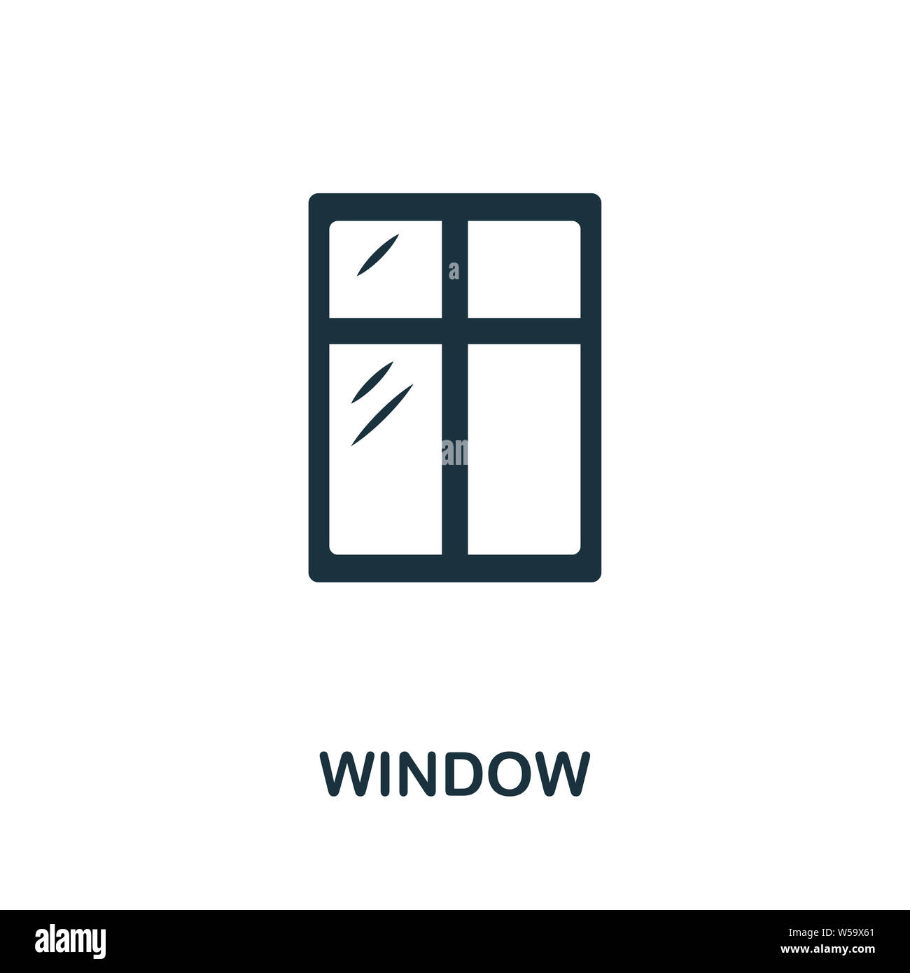 Window icon symbol. Creative sign from construction tools icons ...