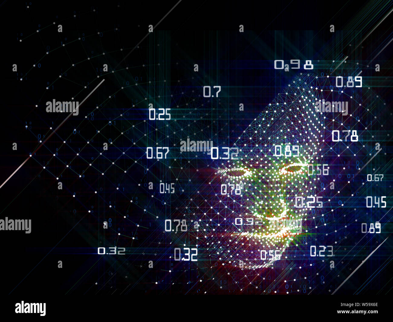 Big data concept. Abstract artificial intelligence background. Machine ...