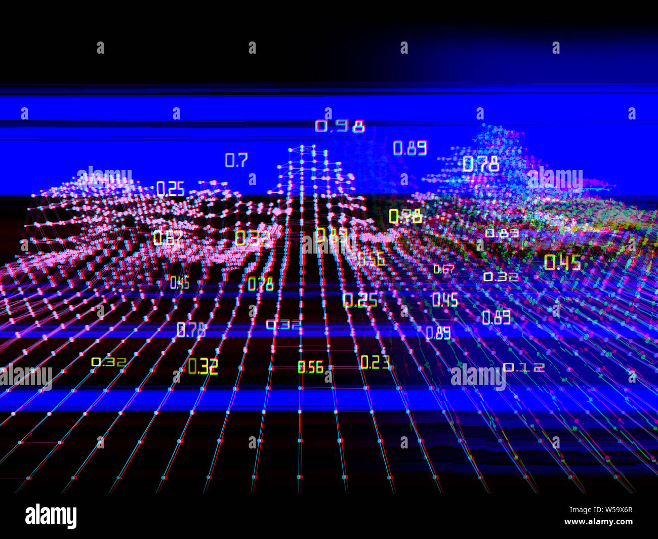 Abstract analysis infographic on dark background. Big data concept ...