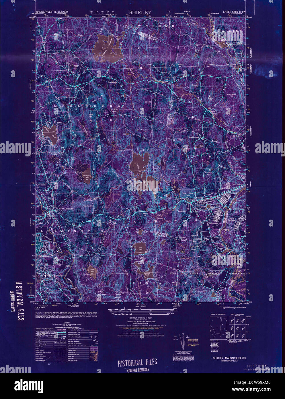 Massachusetts USGS Historical Topo Map MA Shirley 351288 1949 25000 ...