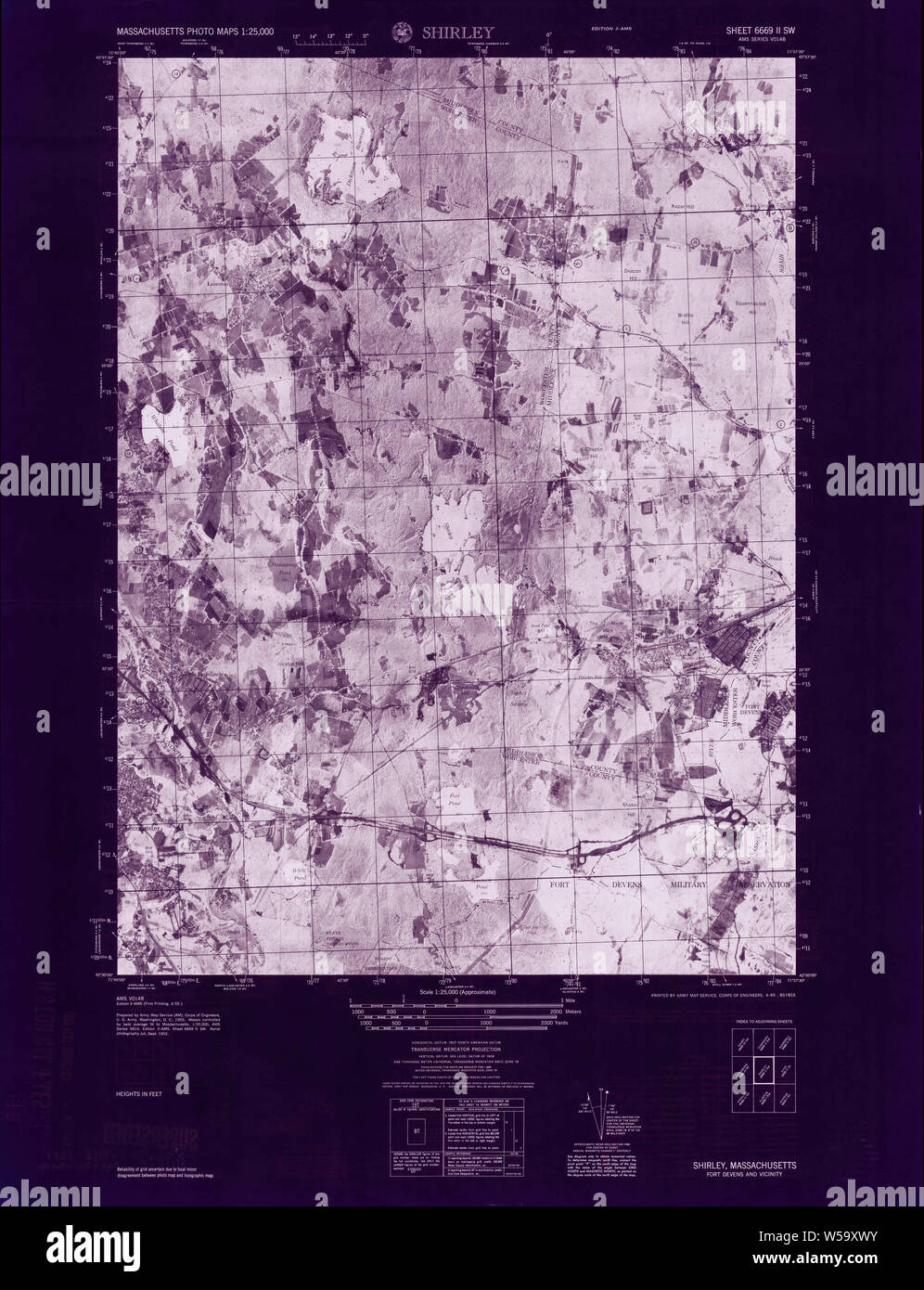 Massachusetts USGS Historical Topo Map MA Shirley 351292 1955 25000 ...