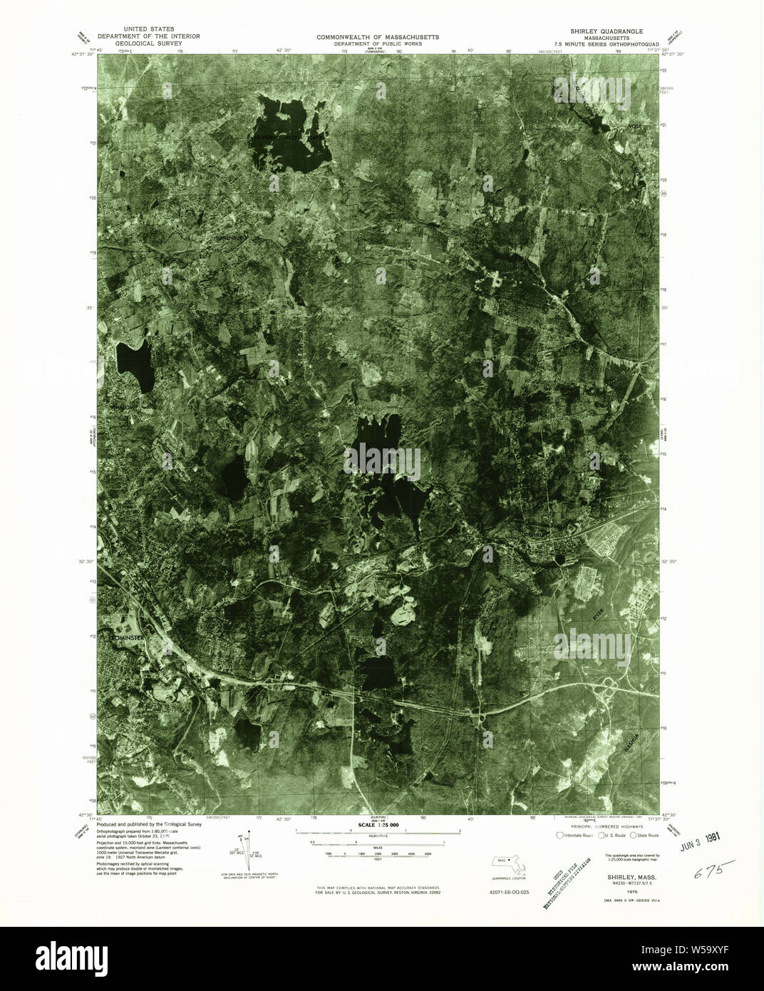 Massachusetts USGS Historical Topo Map MA Shirley 351293 1975 25000 ...
