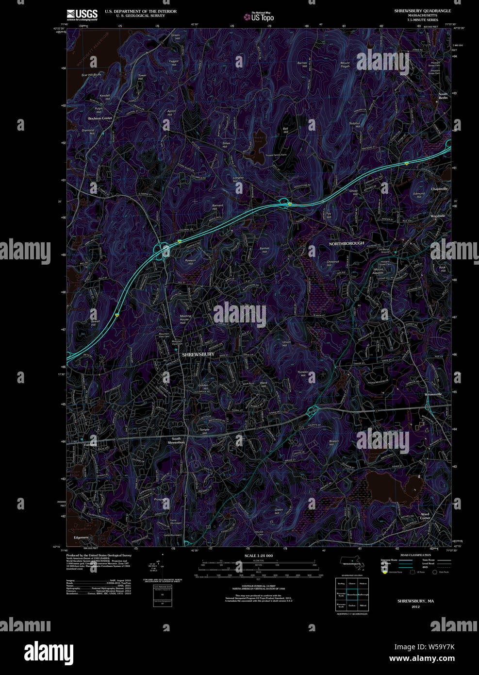 Shrewsbury map hi-res stock photography and images - Alamy