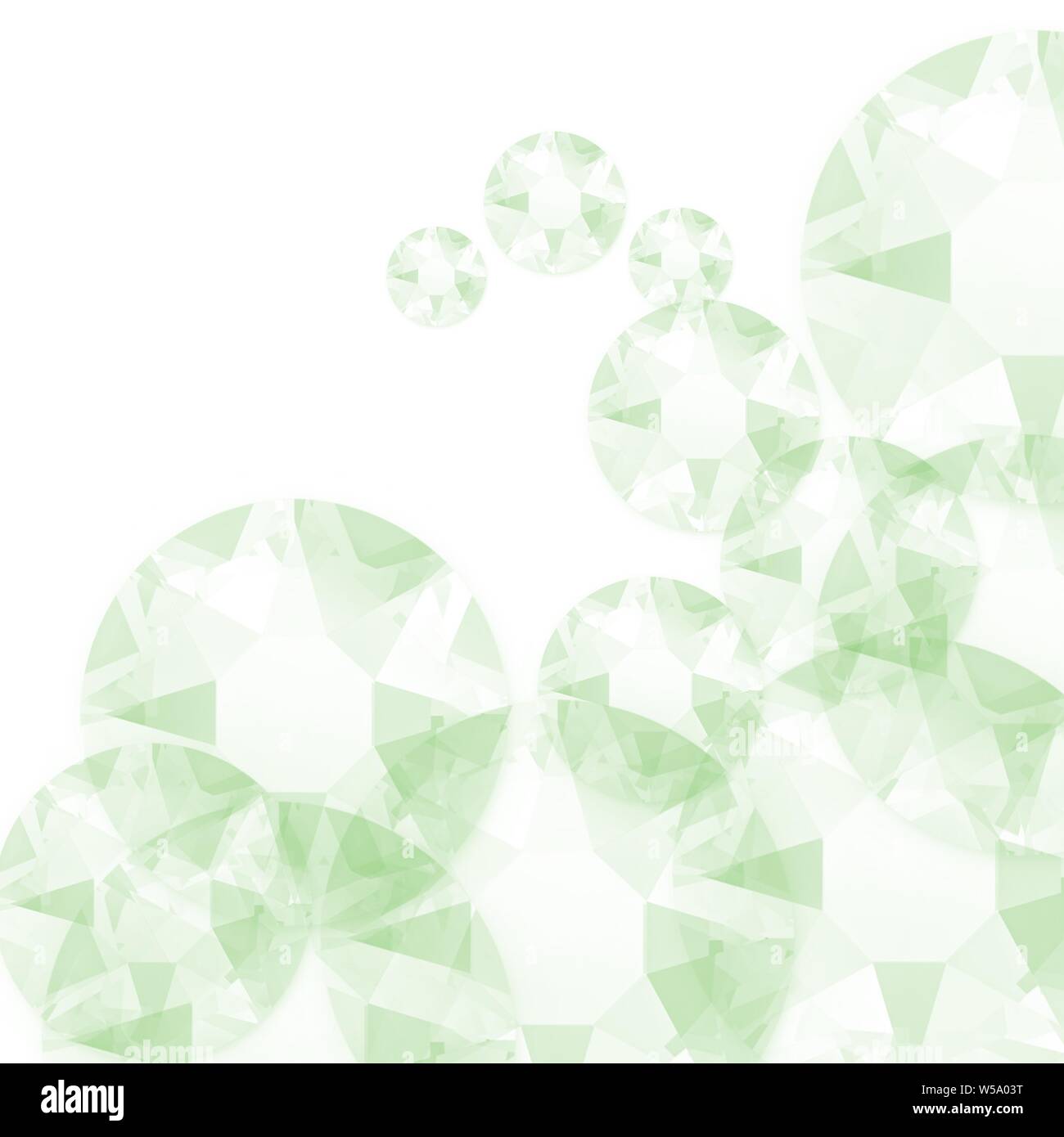 fresh green hand drawn floating radial diamonds pattern on white ...