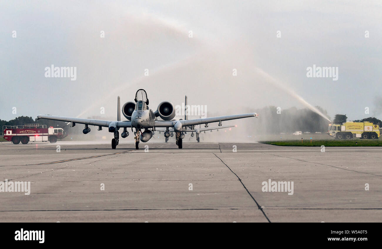 Six pilots of the 107th Fighter Squadron here, taxi their A-10 ...