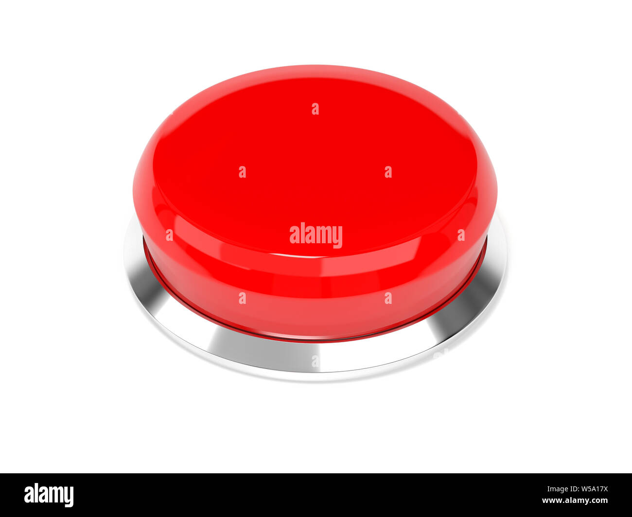 Red push button. Alarm sign. 3d rendering illustration isolated on ...