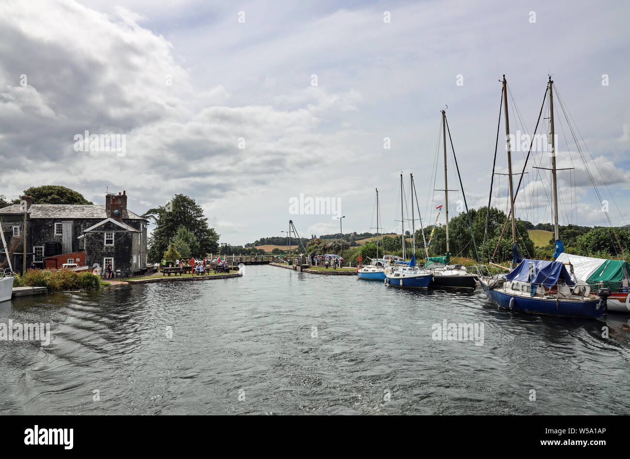 Leaving the lock at Turfs Hotel on a journey up to Exeter on the Exeter ...