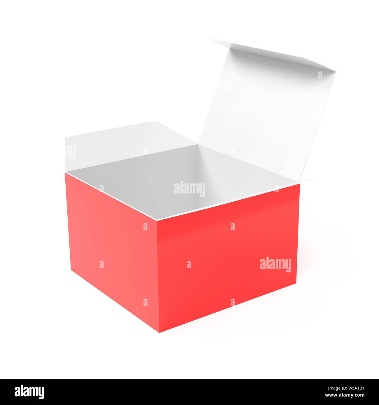 Open paper box. 3d rendering illustration isolated on white background ...