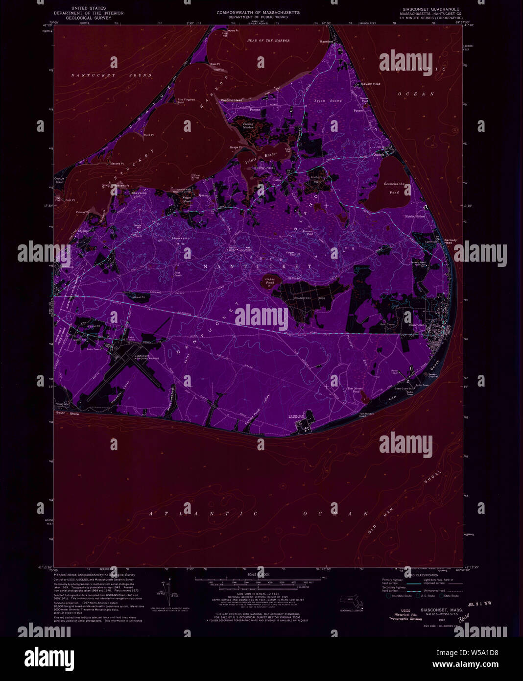 Massachusetts USGS Historical Topo Map MA Siasconset 350569 1972 24000 ...