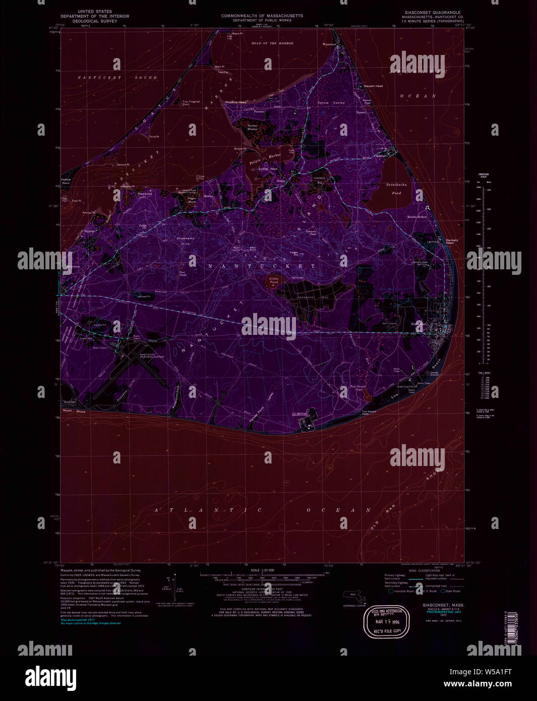 Massachusetts USGS Historical Topo Map MA Siasconset 351305 1972 25000 ...