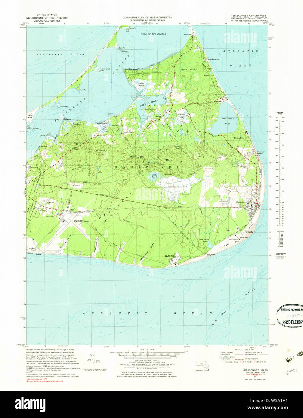 Massachusetts USGS Historical Topo Map MA Siasconset 351306 1972 25000 ...
