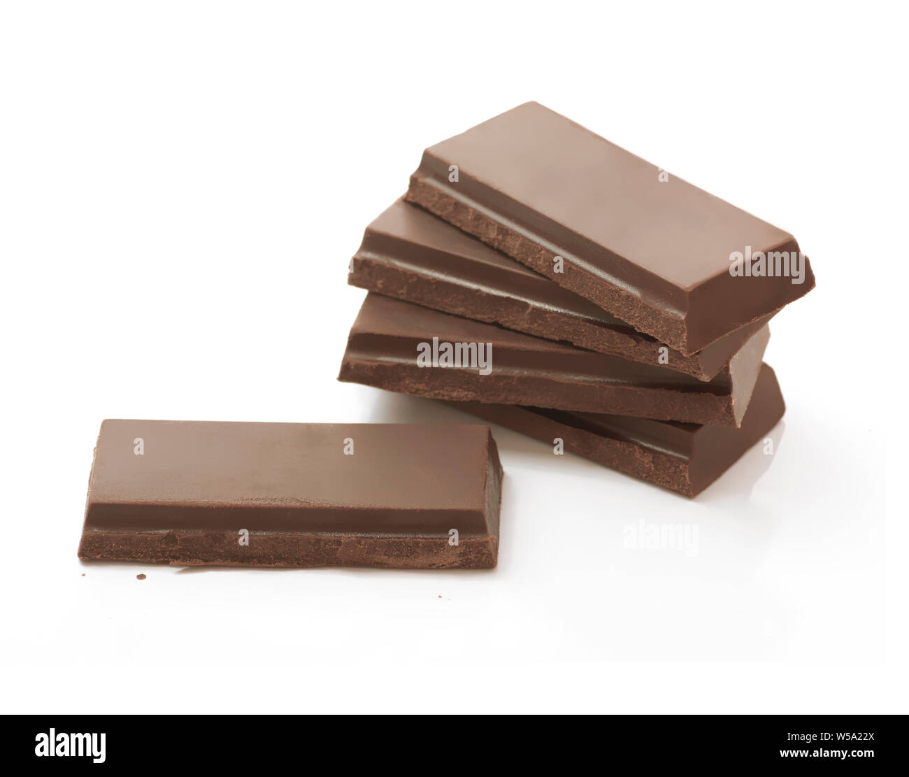 Dark Brown Chocolate Pieces Heap Isolated on White Background Stock ...
