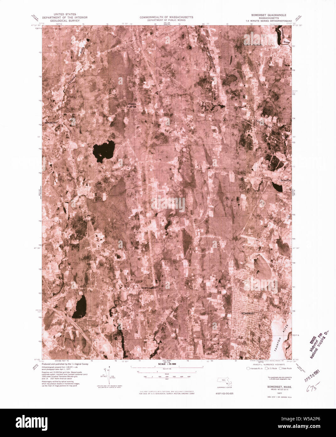 Massachusetts USGS Historical Topo Map MA Somerset 351312 1977 25000 ...