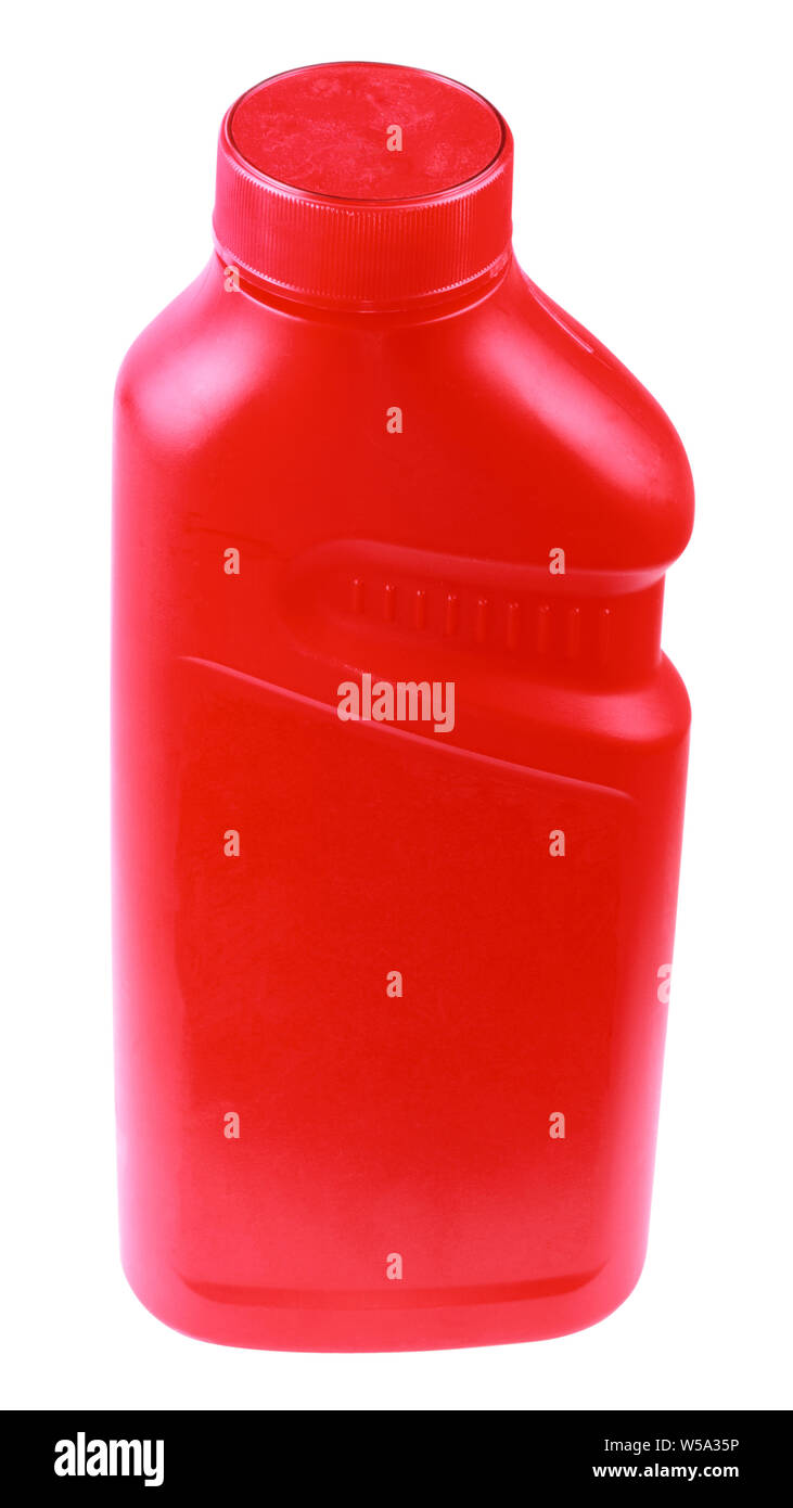 Red Plastic Bottle Isolated Stock Photo - Alamy