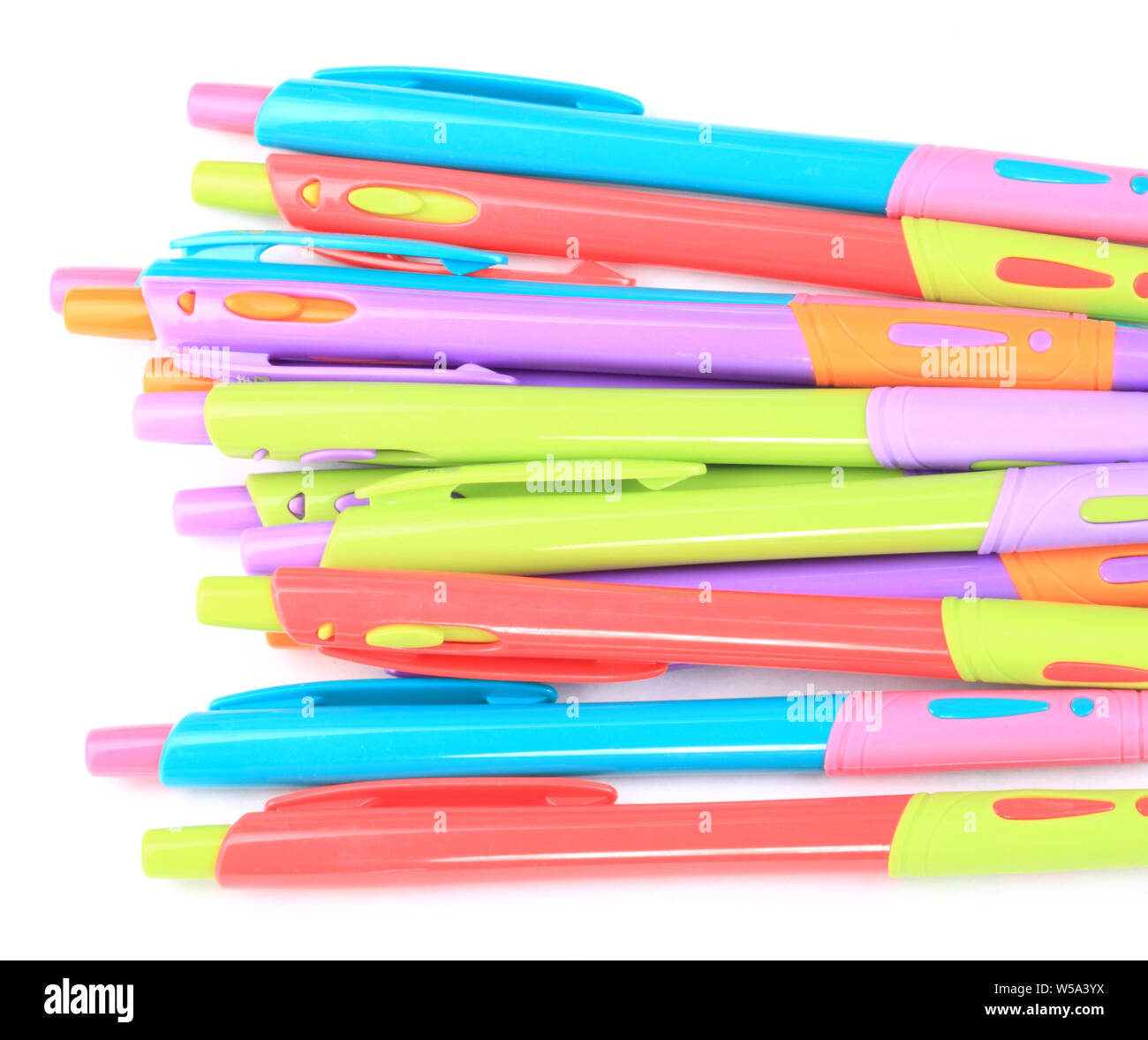 many Ball Pen on white Background Stock Photo - Alamy