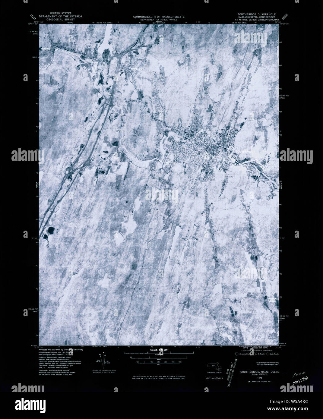 Massachusetts USGS Historical Topo Map MA Southbridge 351318 1975 25000 ...