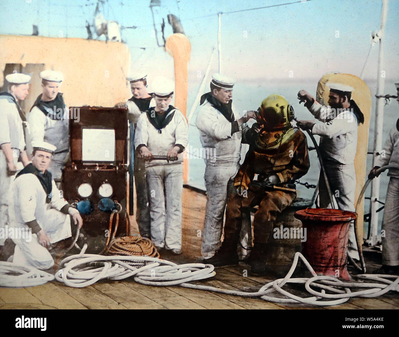 HMS Blake, diver Stock Photo - Alamy