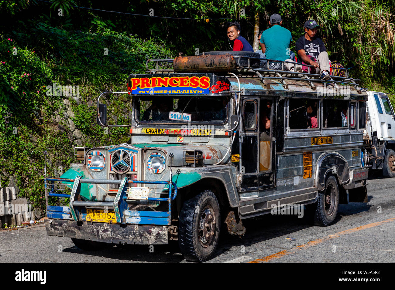 Local People Travelling On A Jeepney Bus, Banaue, Luzon, The ...