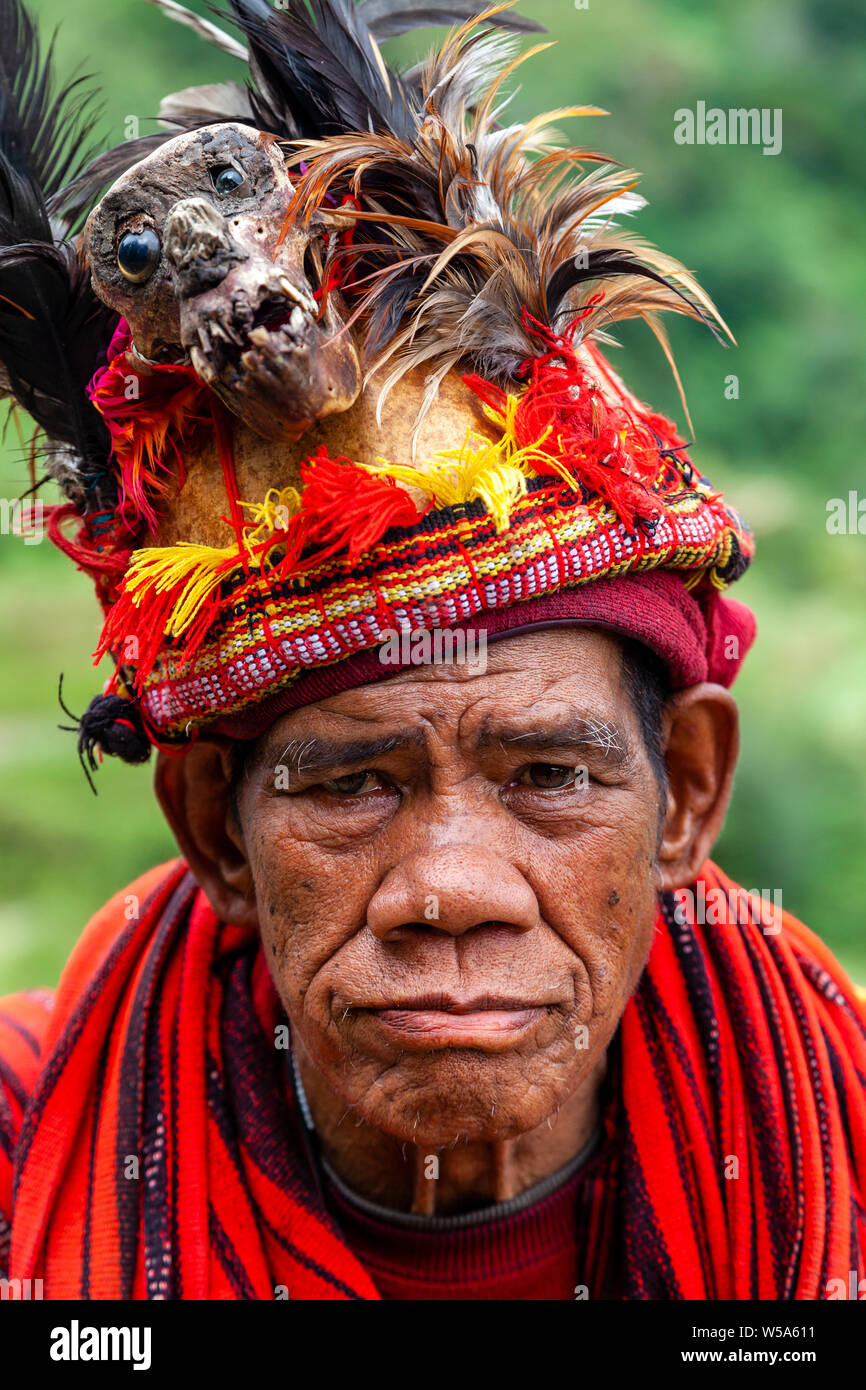 A Portrait Of An Ifugao Tribal Man, Banaue, Luzon, The Philippines ...