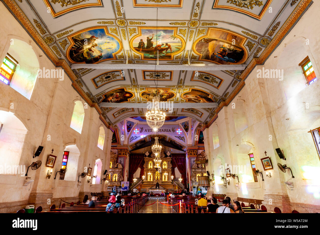 The Interior Of Baclayon Church, Bohol, The Philippines Stock Photo - Alamy