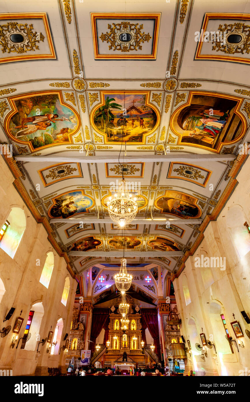 The Interior Of Baclayon Church, Baclayon, Bohol, The Philippines Stock ...