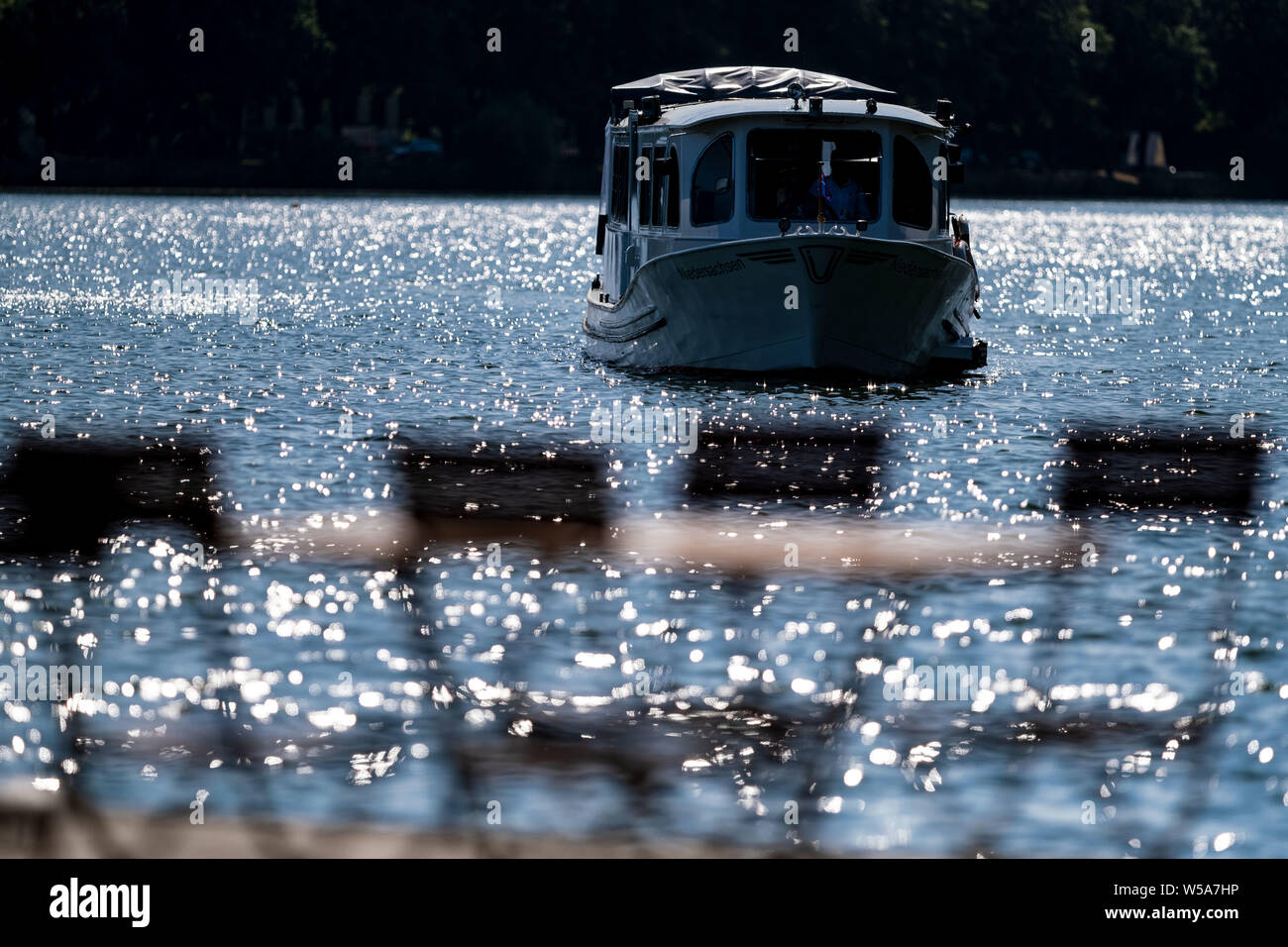 Hanover, Germany. 27th July, 2019. An excursion boat takes visitors ...