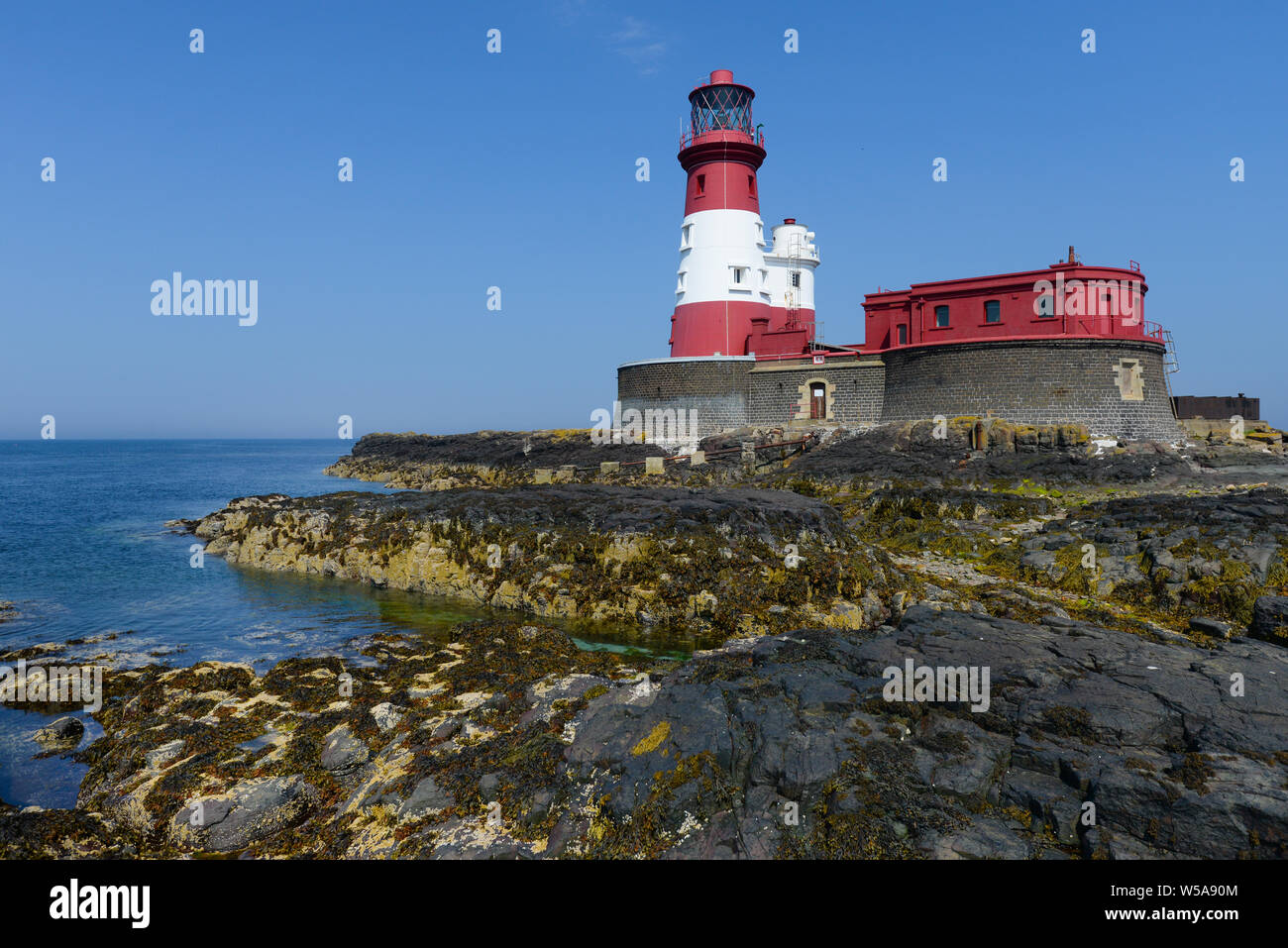 Longstone Lighthouse on the Farne Islands off Englands north east coast ...