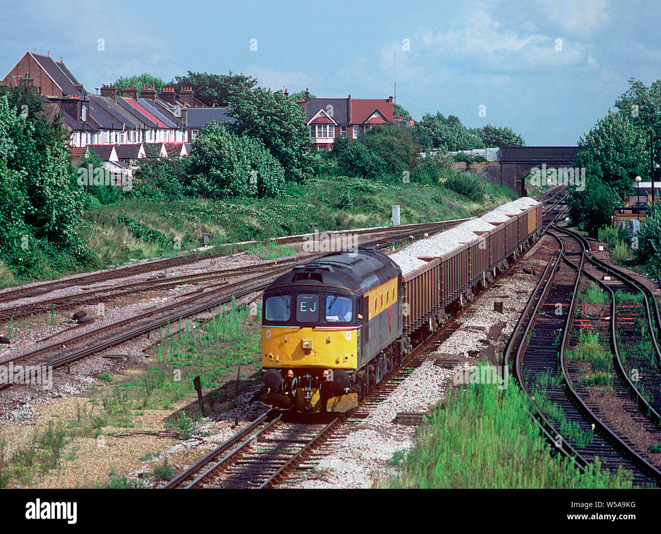A class 33 Crompton locomotive number 33202 "The Burma Star" working a ...