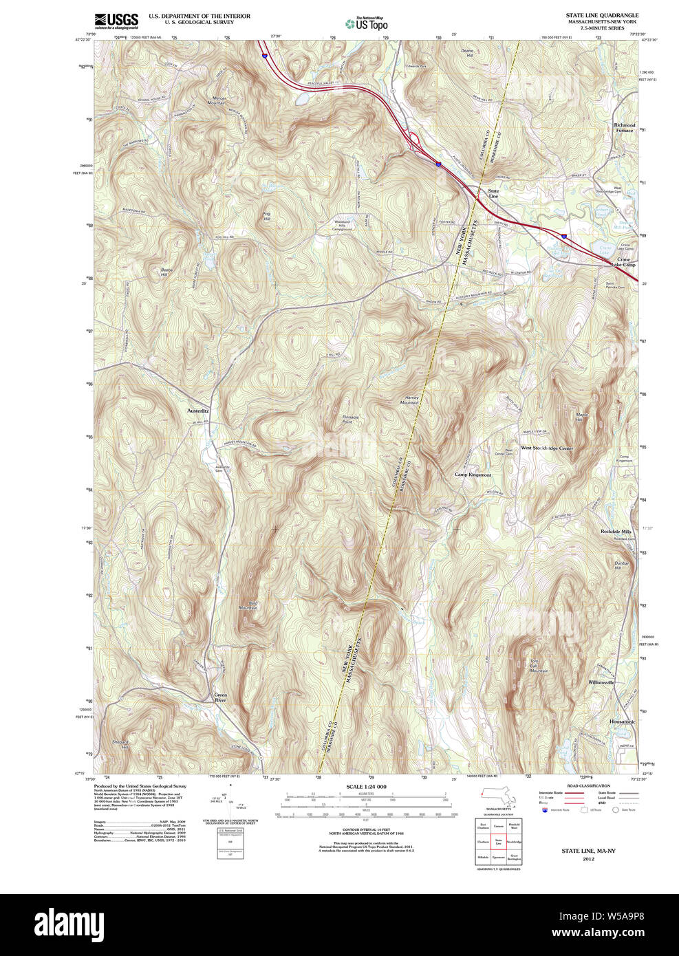 Massachusetts USGS Historical Topo Map MA State Line 20120524 TM ...