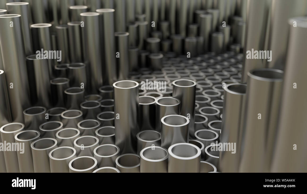 Abstract background of close up of metal pipe. 3D illustration Stock ...
