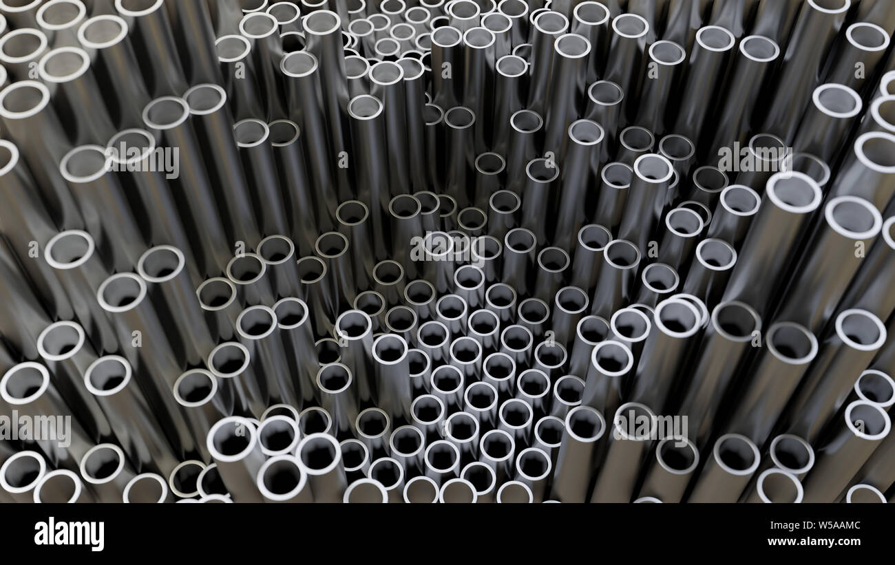 Abstract background of close up of metal pipe. 3D illustration Stock ...