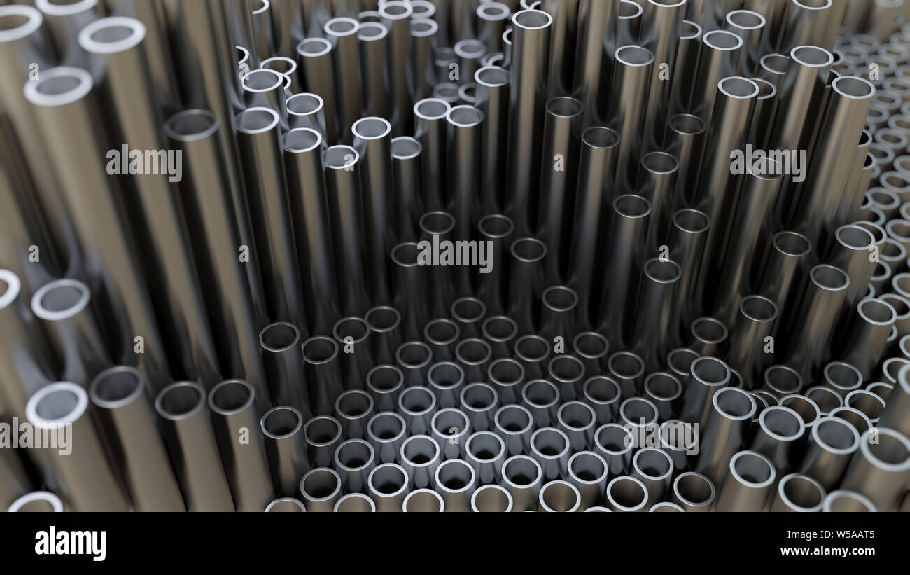 Abstract background of close up of metal pipe. 3D illustration Stock ...