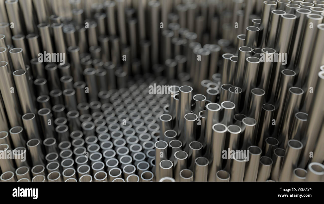 Abstract background of close up of metal pipe. 3D illustration Stock ...