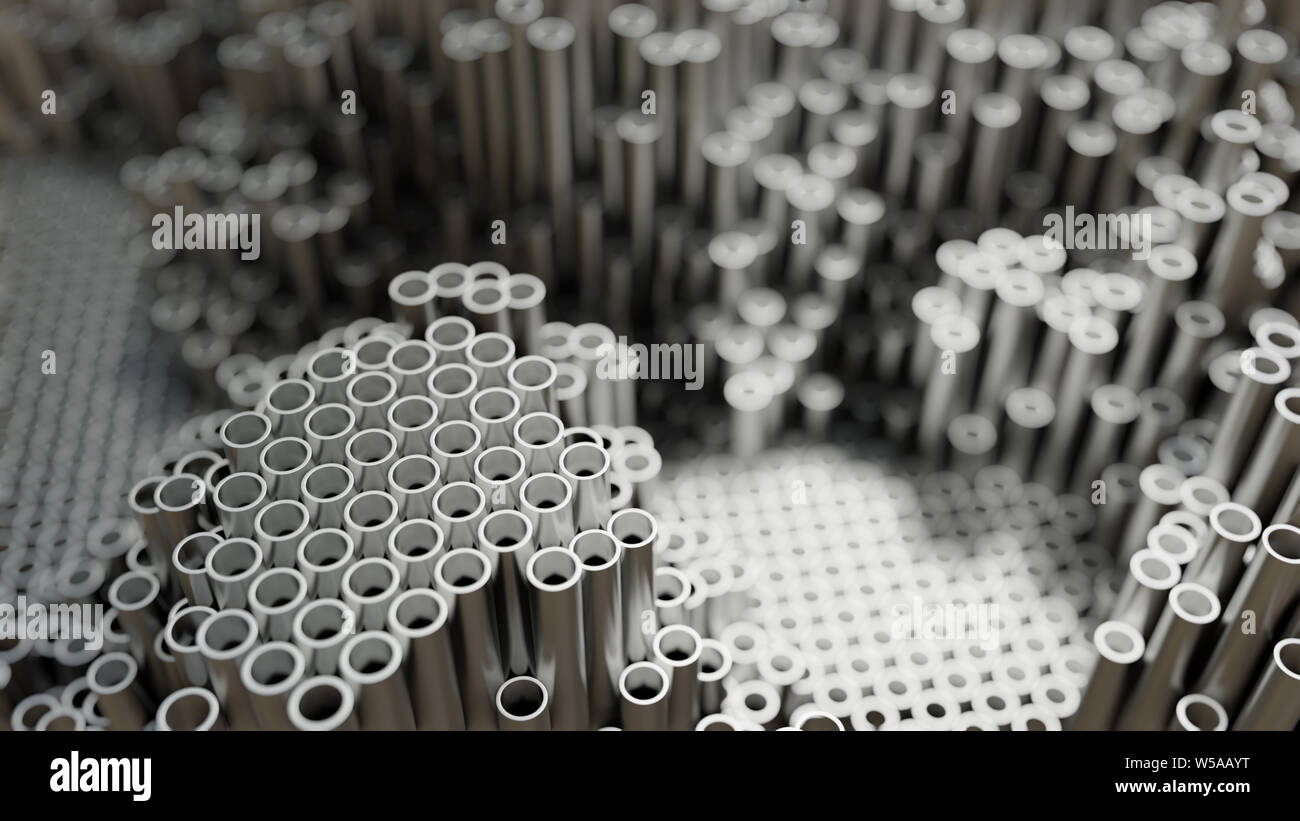 Abstract background of close up of metal pipe. 3D illustration Stock ...