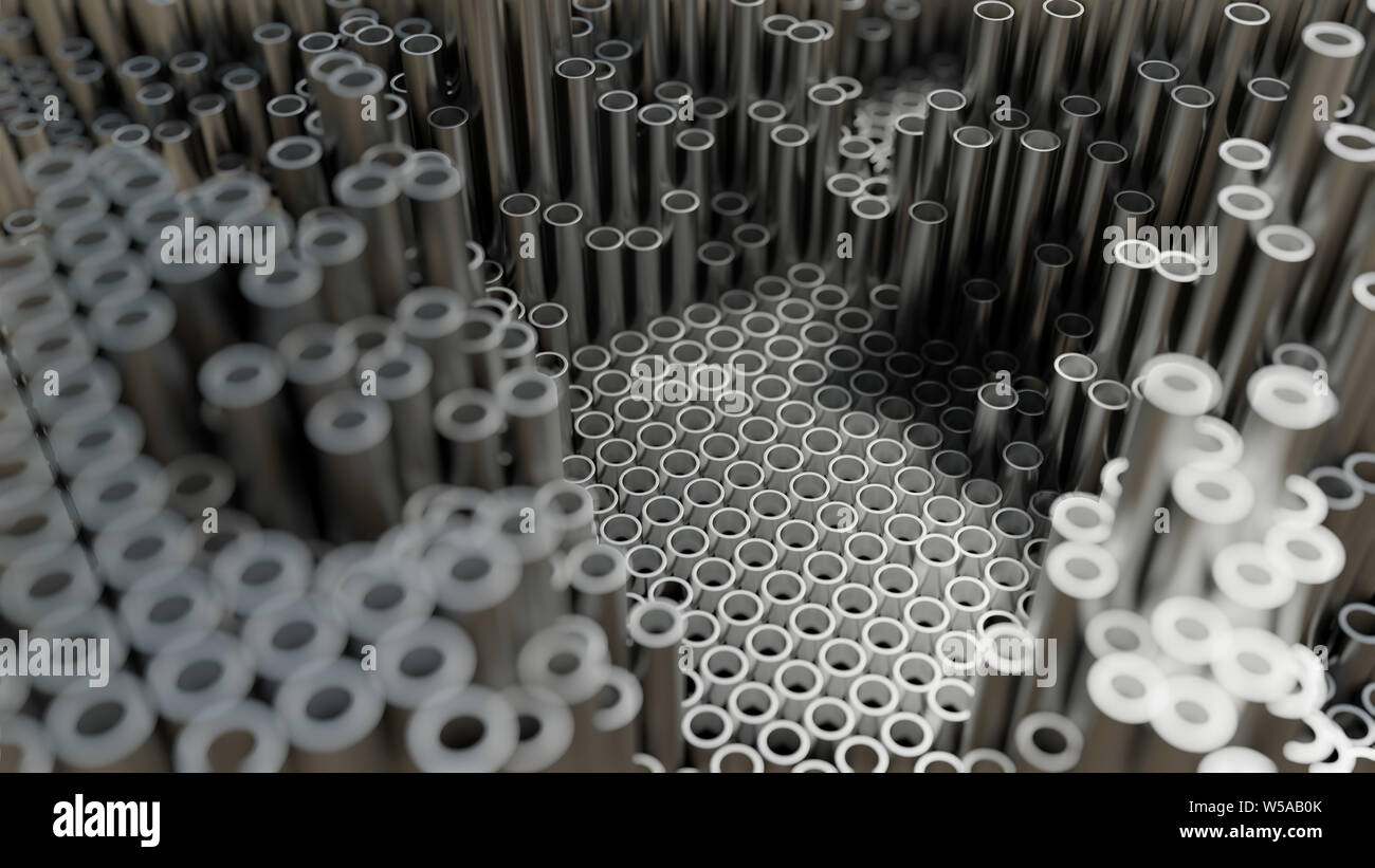 Abstract background of close up of metal pipe. 3D illustration Stock ...