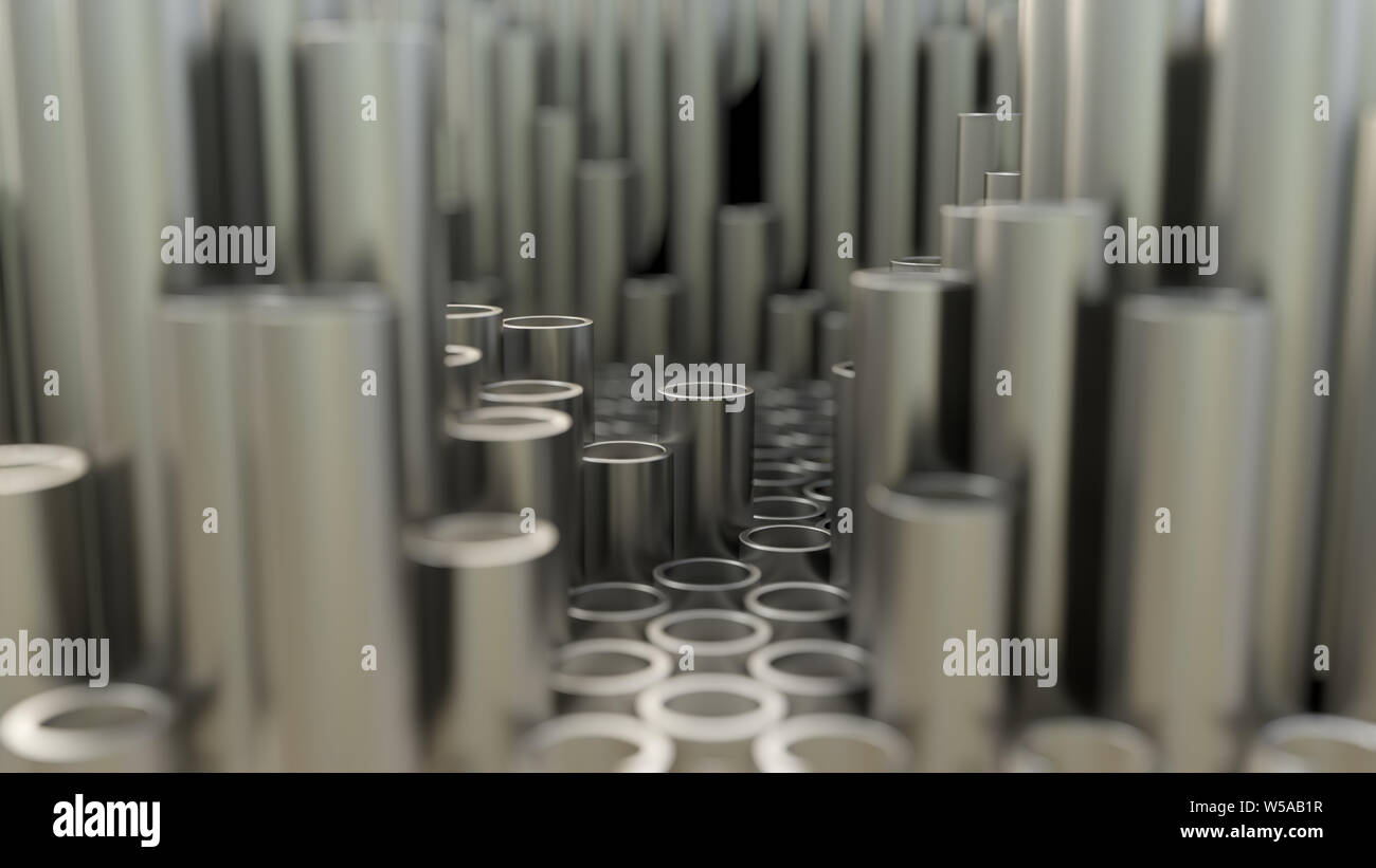 Abstract background of close up of metal pipe. 3D illustration Stock ...