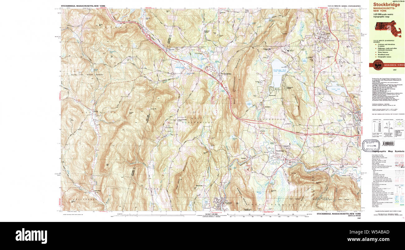 Massachusetts USGS Historical Topo Map MA Stockbridge 351344 1987 25000 ...