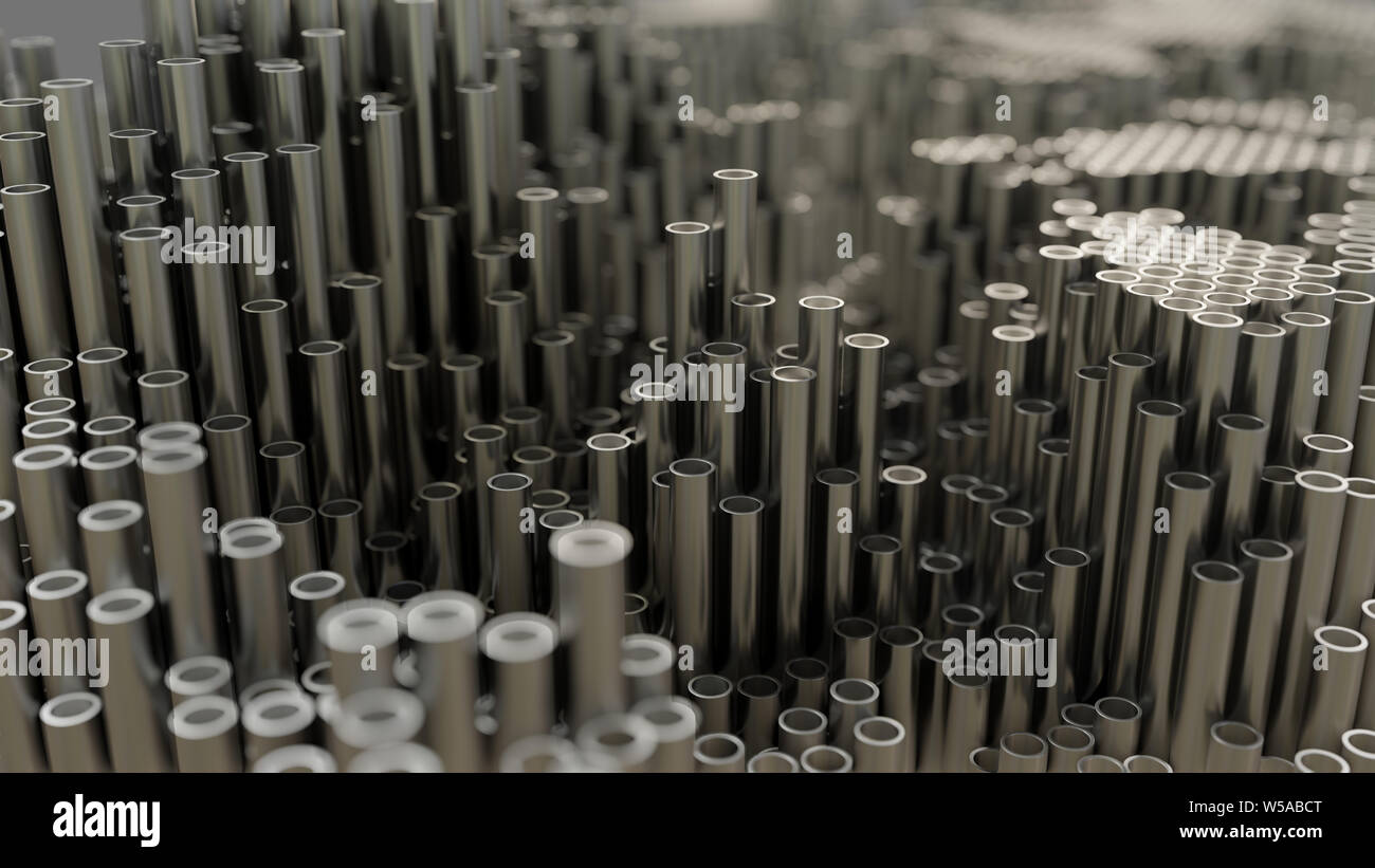 Abstract background of close up of metal pipe. 3D illustration Stock ...
