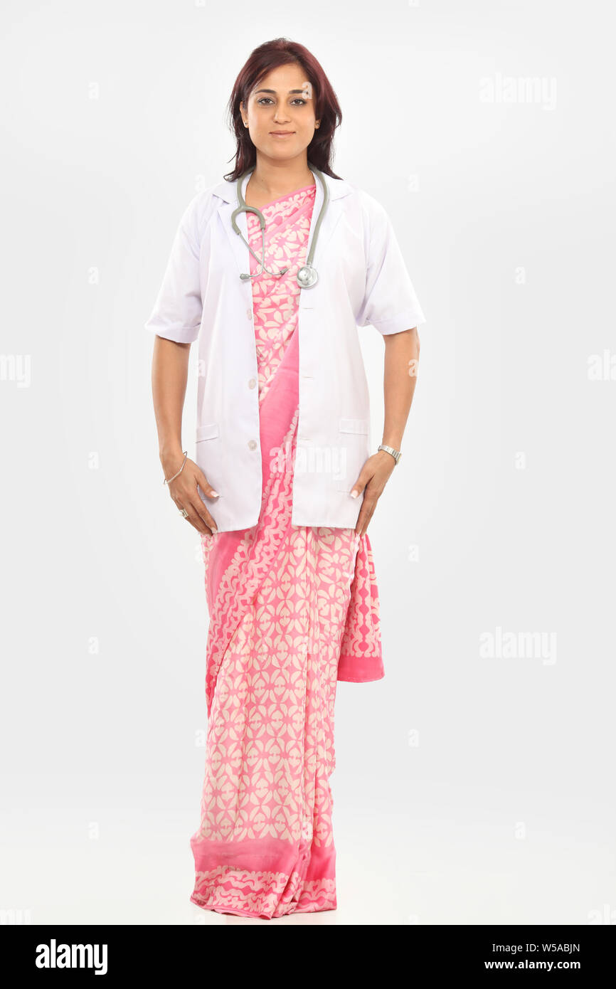 Female doctor standing Stock Photo - Alamy