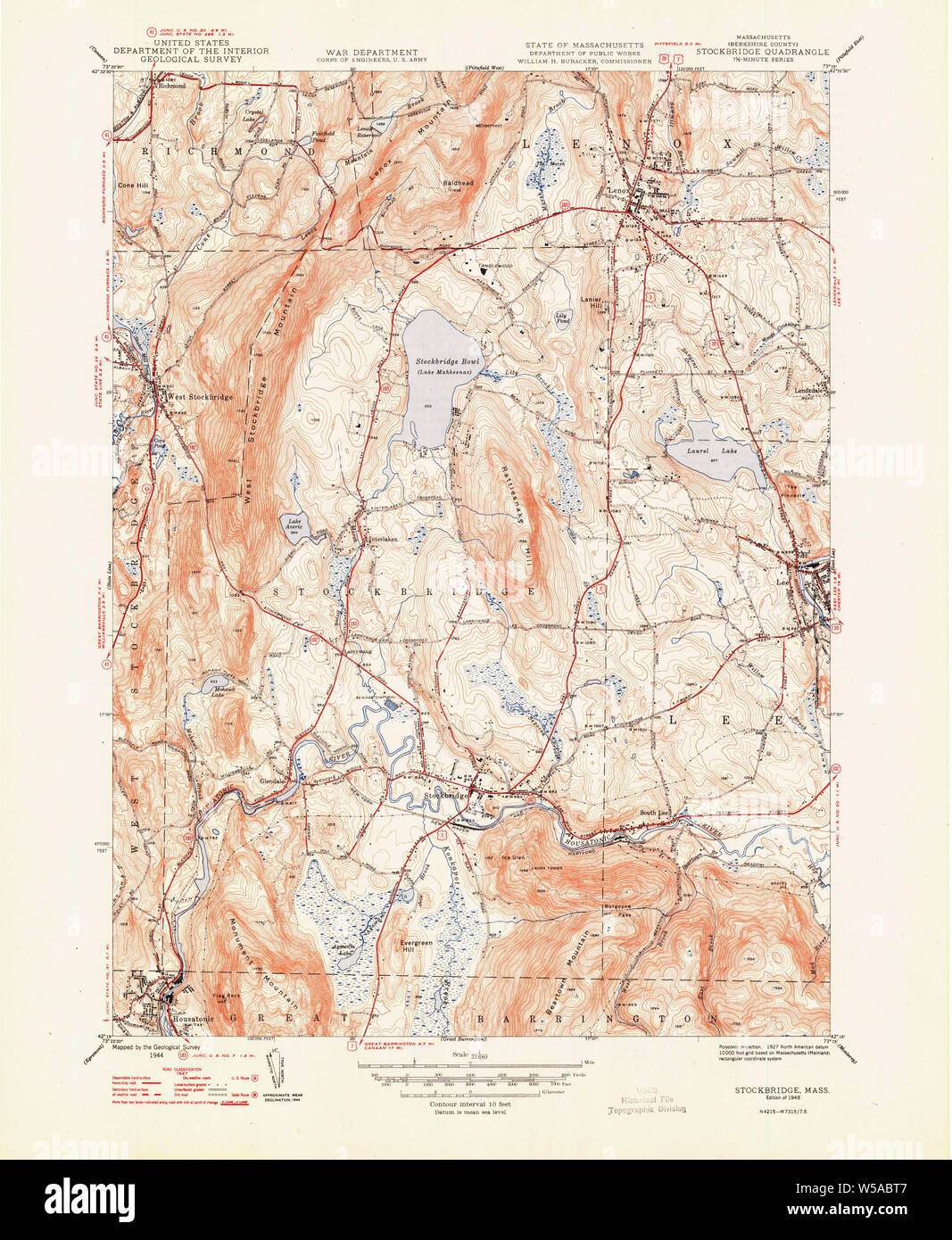 Massachusetts USGS Historical Topo Map MA Stockbridge 352237 1948 31680 ...