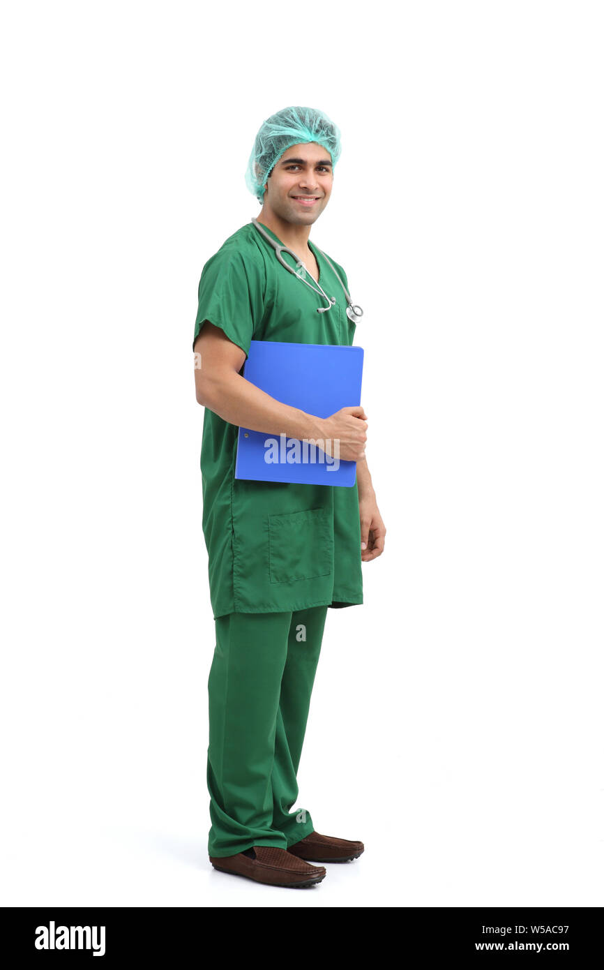 Young male doctor stethoscope smiling Cut Out Stock Images & Pictures ...