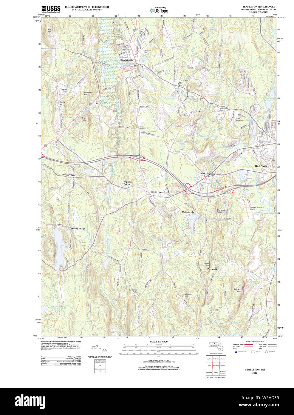 Massachusetts USGS Historical Topo Map MA Templeton 20120604 TM ...
