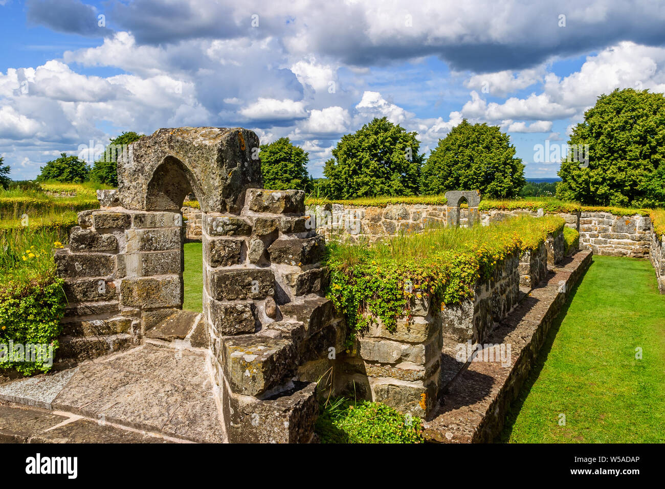 Old monastery ruins in rural landscape Stock Photo - Alamy