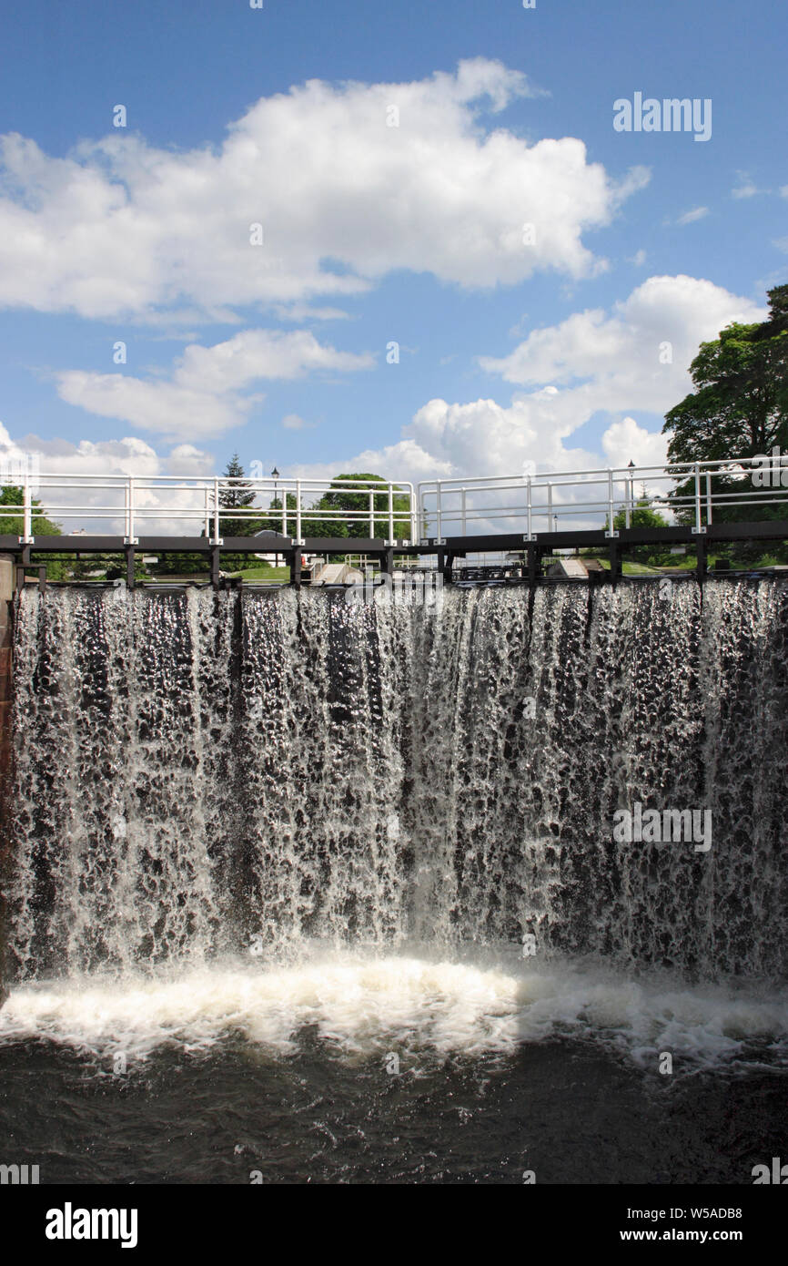Waterfall in a lock Stock Photo - Alamy