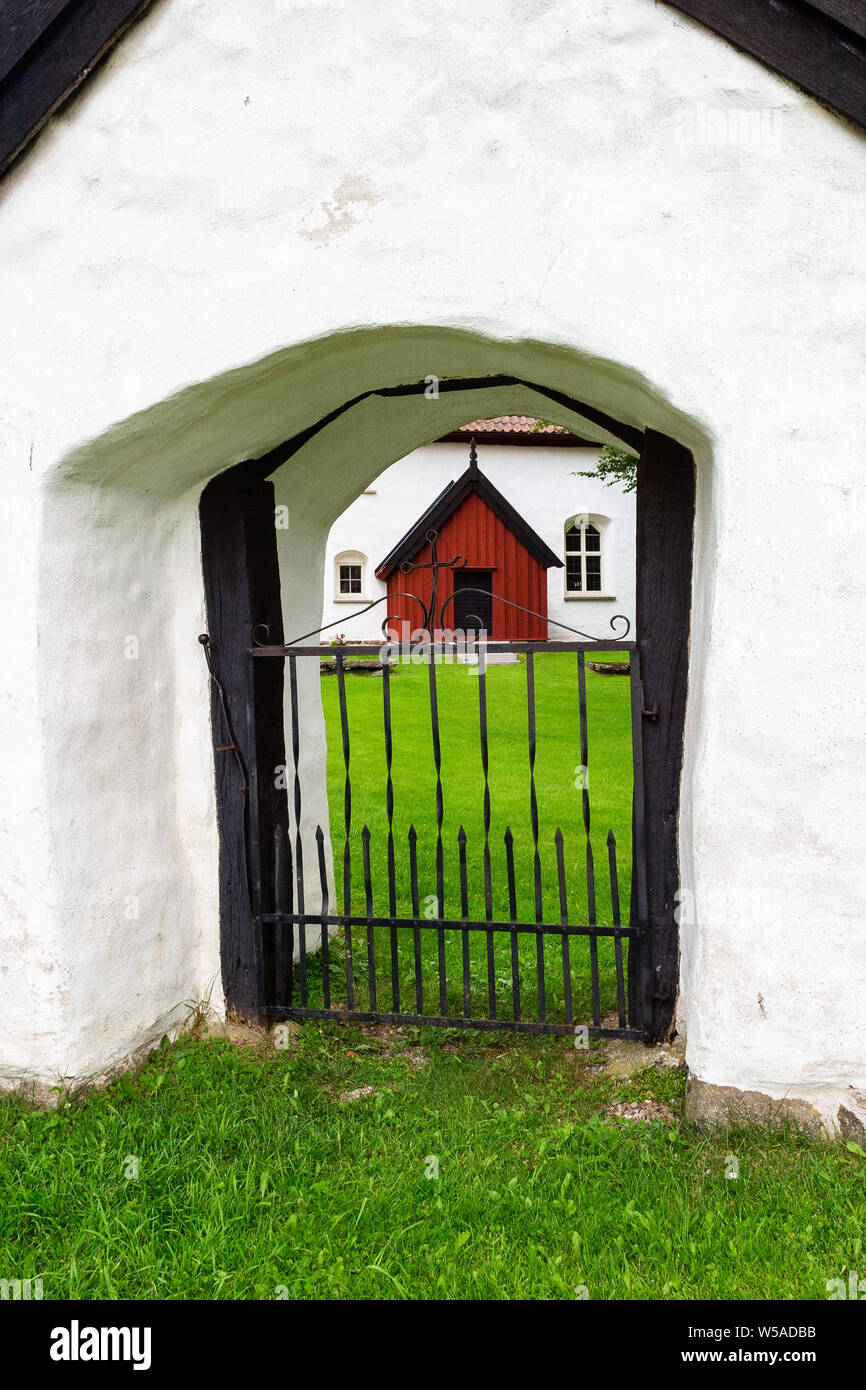 Old church gate in the Swedish country Stock Photo - Alamy