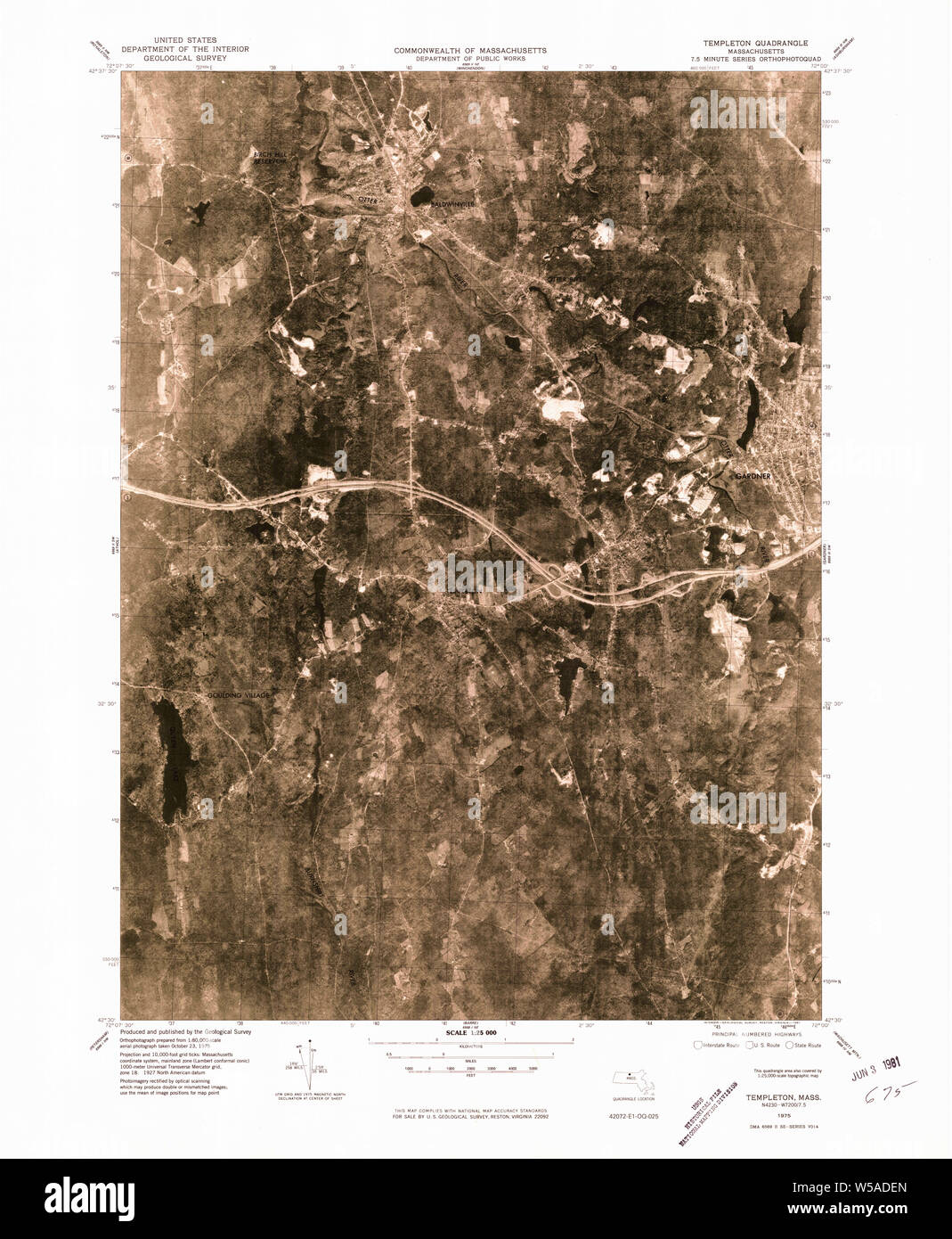 Massachusetts USGS Historical Topo Map MA Templeton 351357 1975 25000 ...