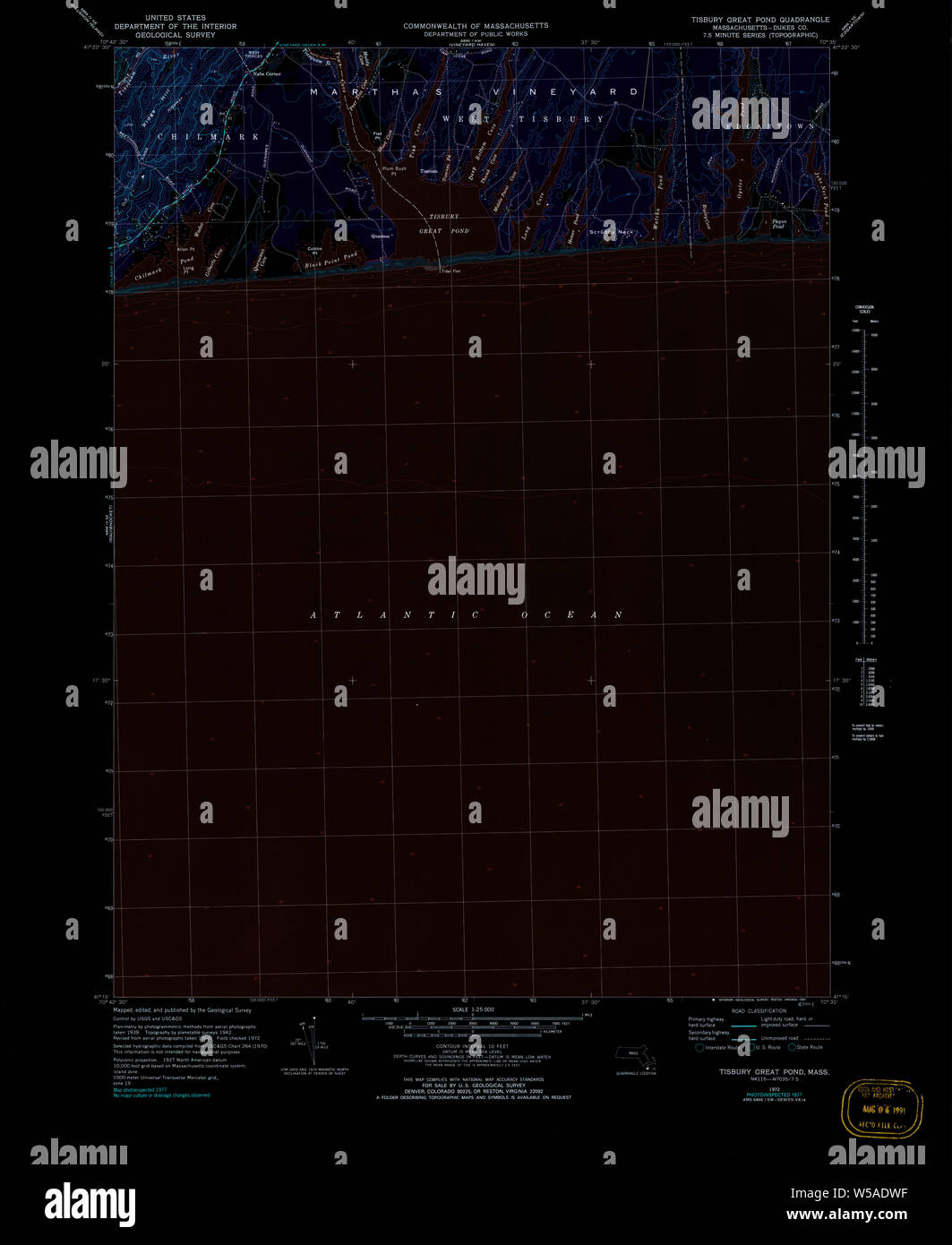 Massachusetts USGS Historical Topo Map MA Tisbury Great Pond 351358 ...