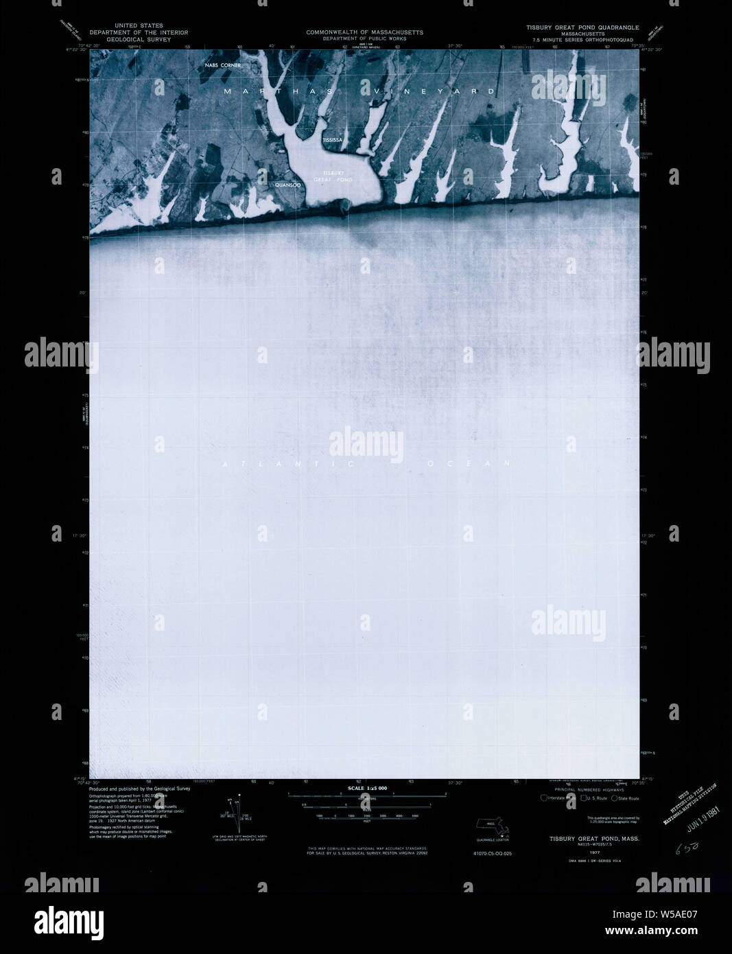 Massachusetts USGS Historical Topo Map MA Tisbury Great Pond 351362 ...