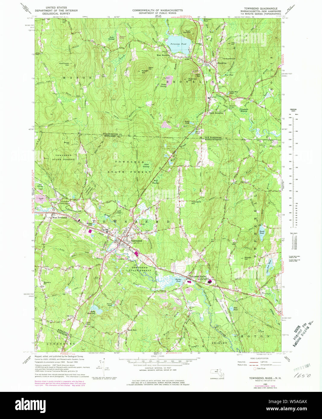 Massachusetts USGS Historical Topo Map MA Townsend 329827 1965 24000 ...
