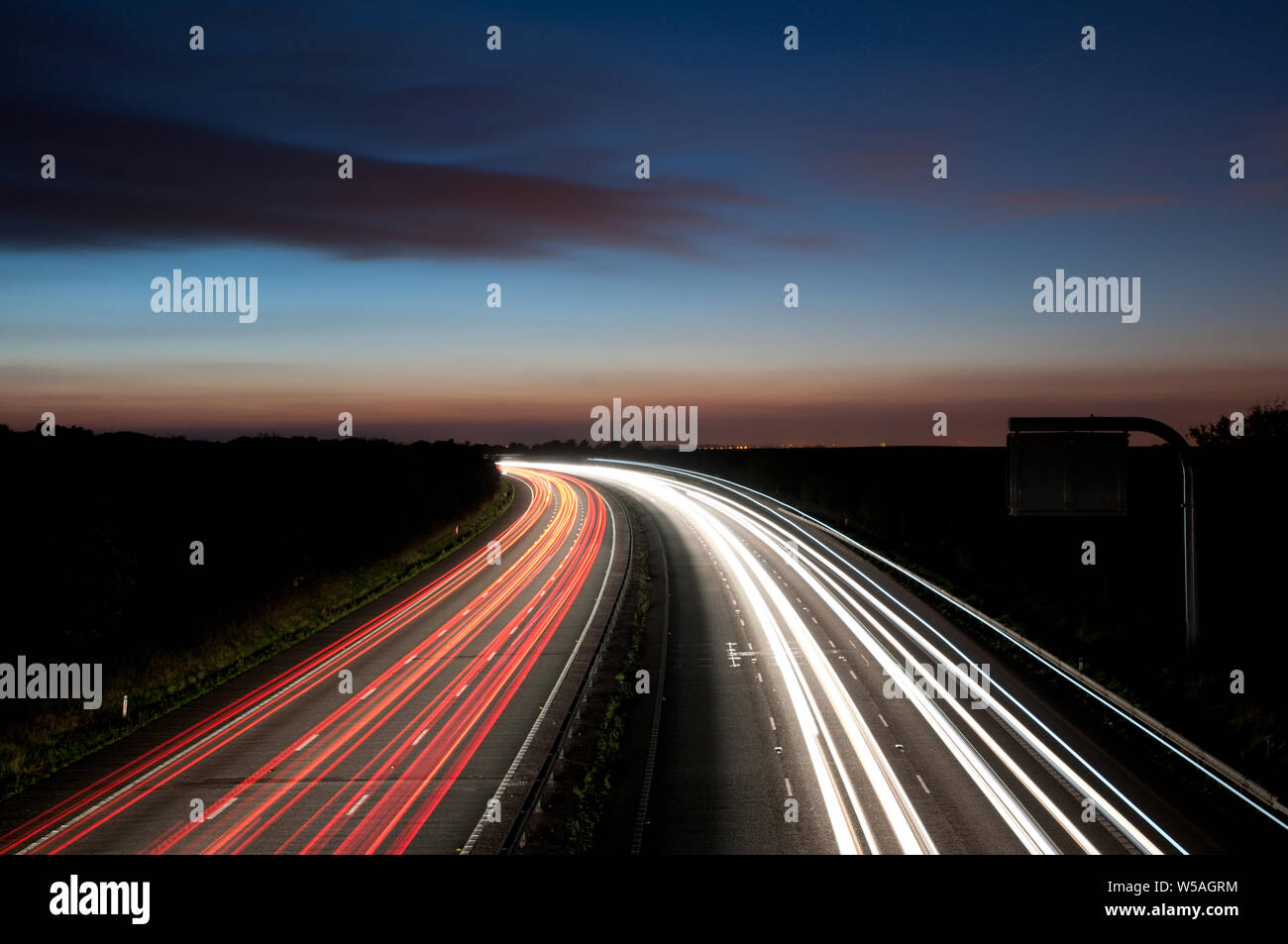 Abstract motorway car light trails Stock Photo - Alamy